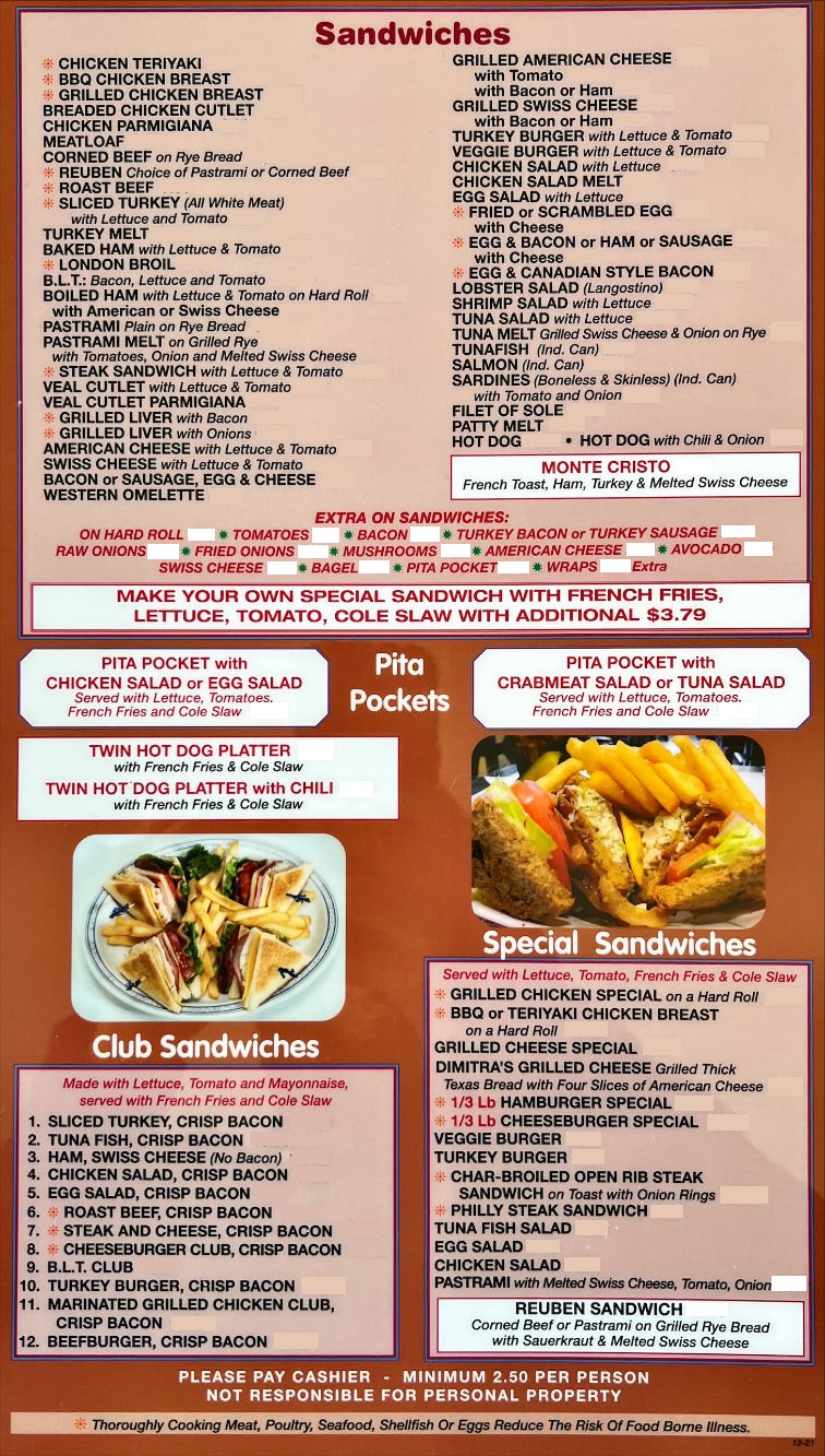 Regular Full Menu